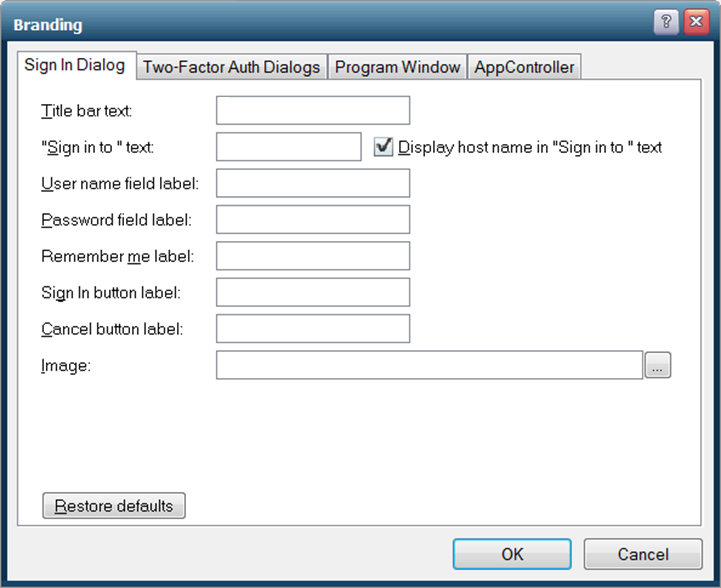 Branding the Sign In Dialog